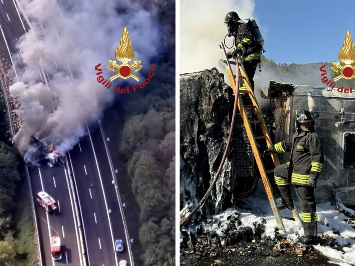 Tir in fiamme sulla A1: Italia spezzata in due all'altezza di Arezzo ...