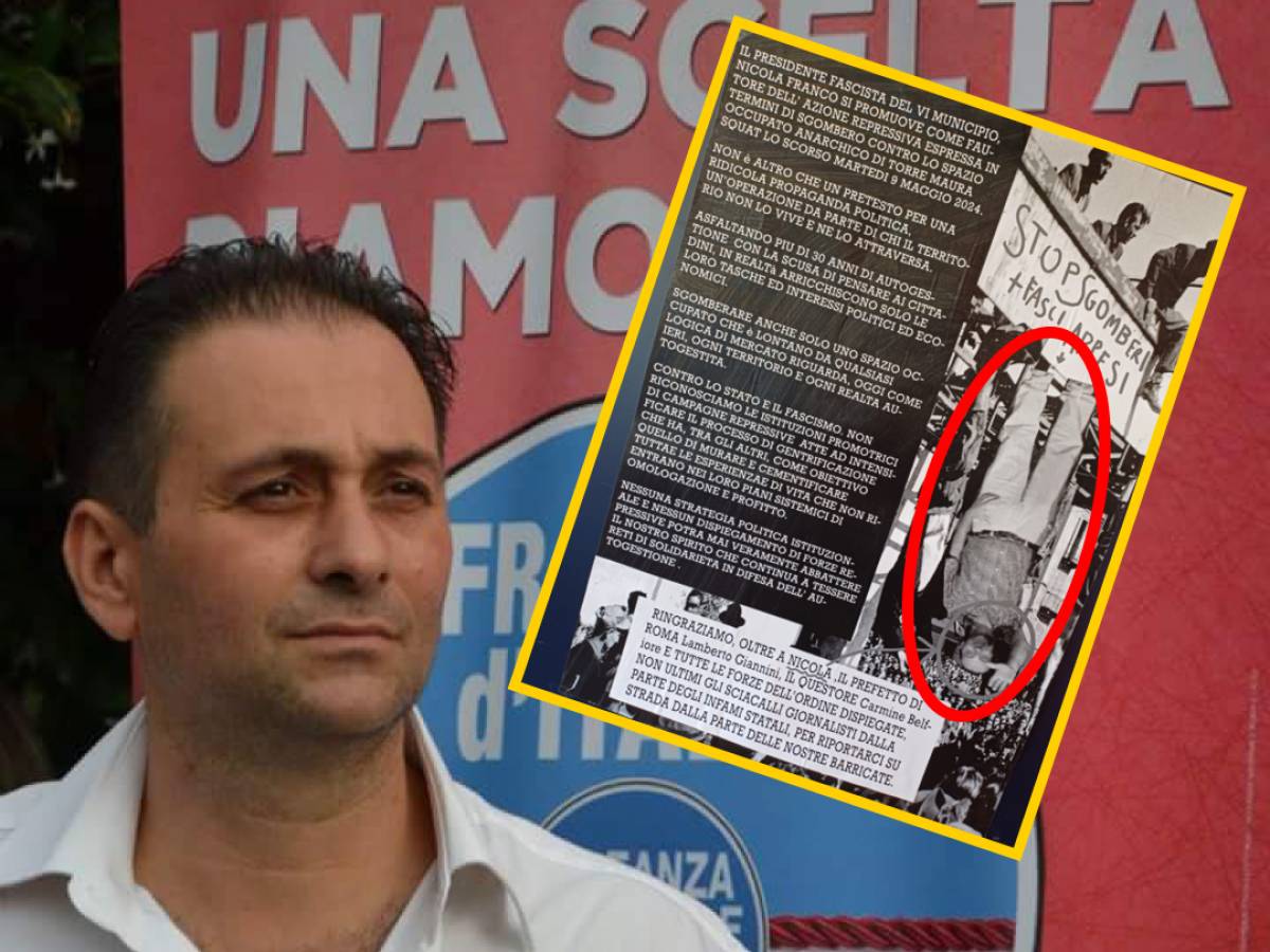 "Fasci appesi". Il volantino choc degli anarchici con l'esponente FdI a ...