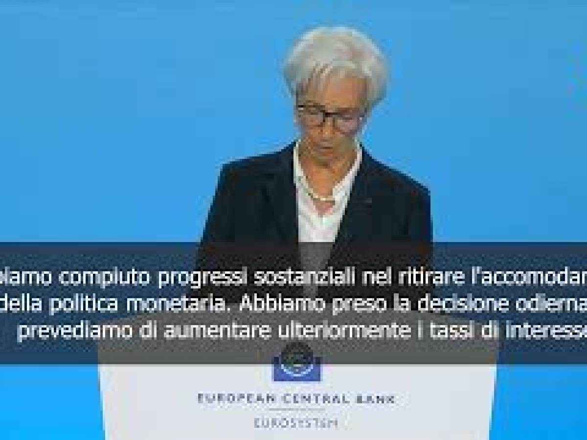 VIDEO: Lagarde: "Aumento tassi di 75 punti base" - il Giornale